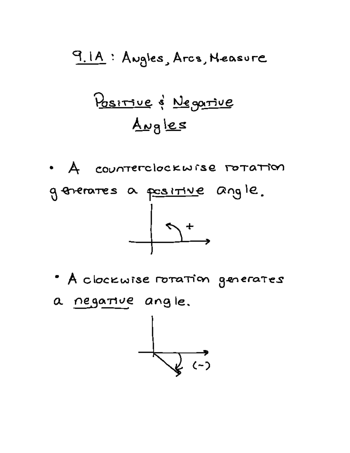 Angles, Arcs, Measure - 9 Angles Arcs Measure Posies Negative Engles A ...