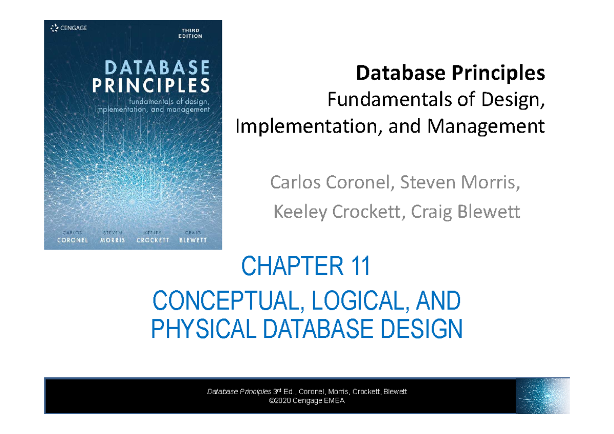INF3703 Chapter 11 Conceptual Logical Physical DB Design Colonel 3e ...