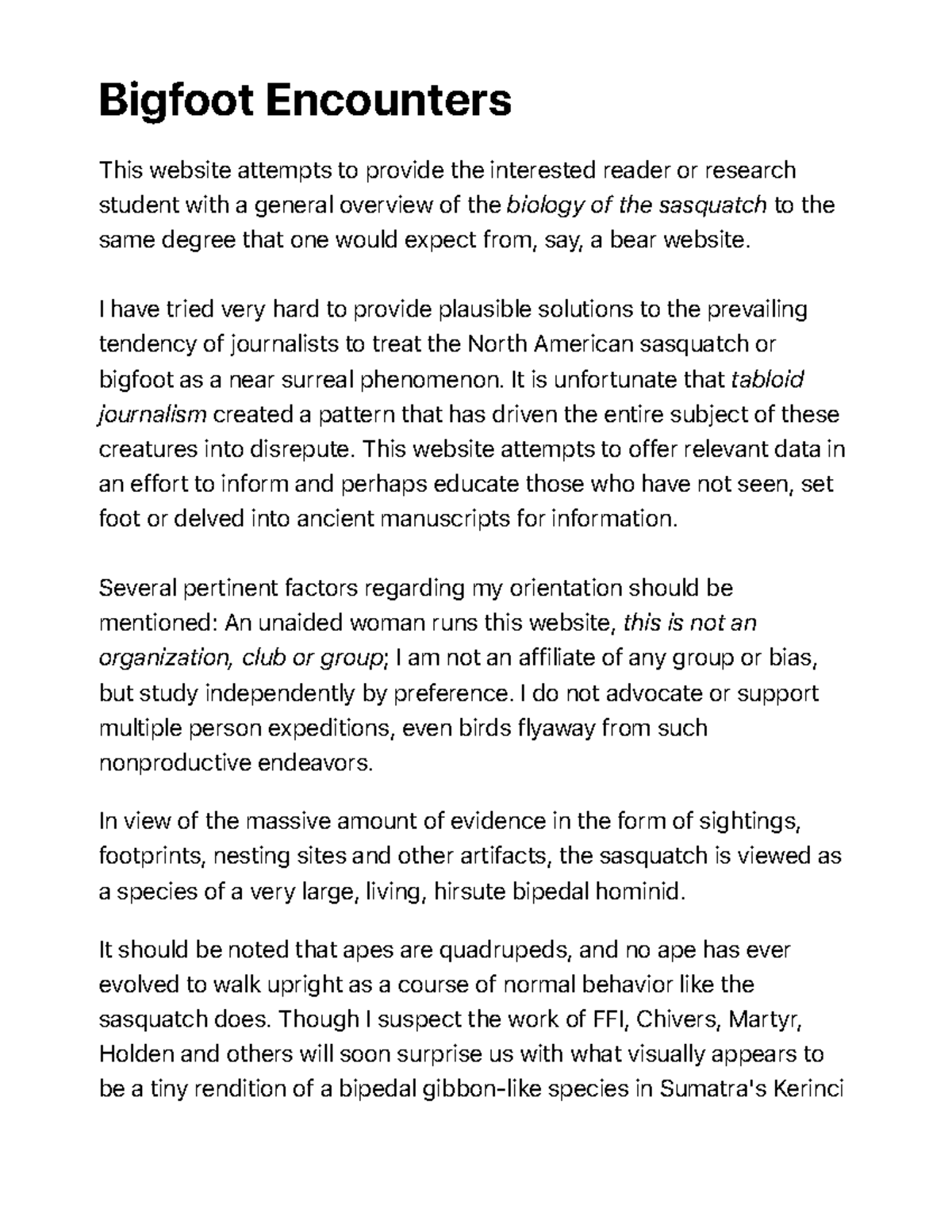 Bigfoot Encounters - Interesting - Bigfoot Encounters This website ...