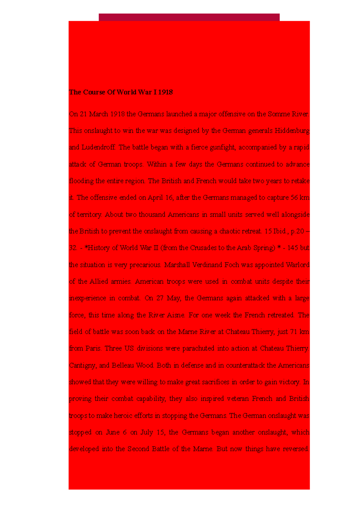 Study History - The Course Of World War I 1917 - The Course Of World ...