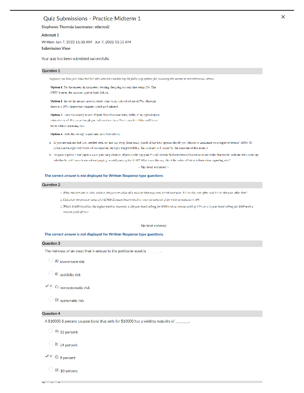 Attempt 1 - Practice Exam - ECON206 - Studocu