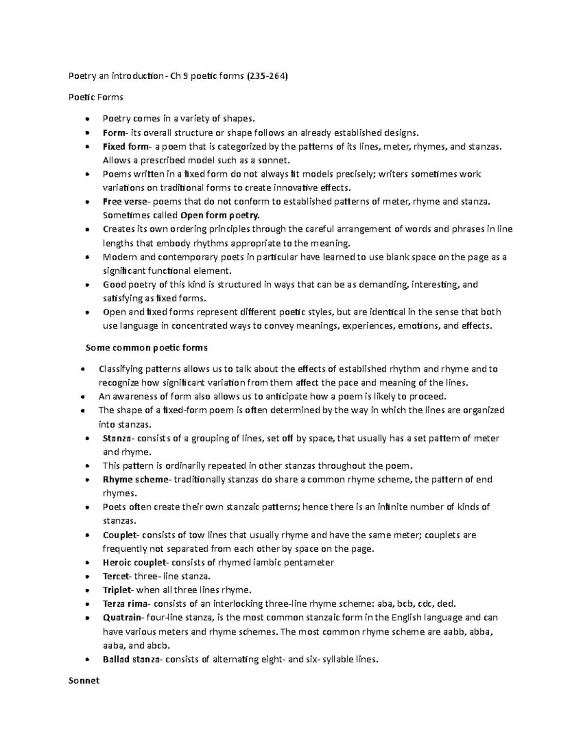 Poetry an introduction ch 9 poetic forms (235-264) - Poetry an ...