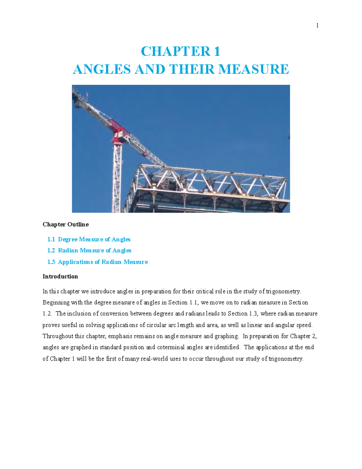 Oer-trigonometry - notes - 1 CHAPTER 1 ANGLES AND THEIR MEASURE Chapter ...