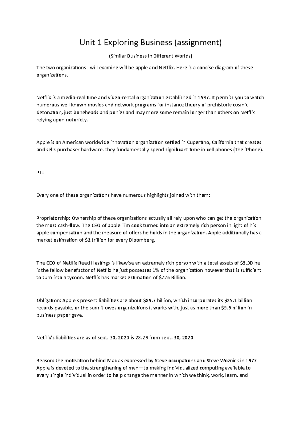 Unit 1 Exploring Business - LBS - Studocu