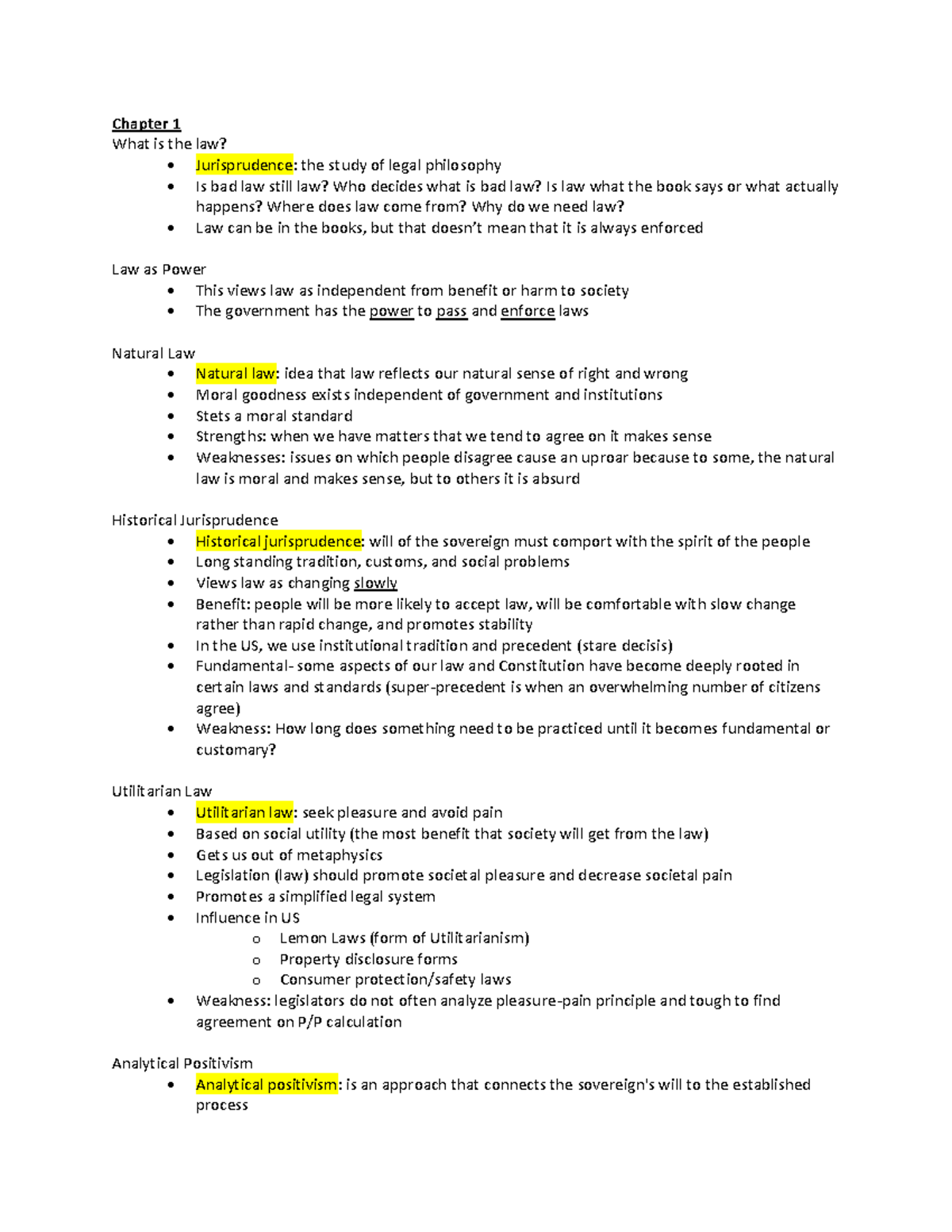 Exploring the Law Ch.1-5 - Chapter 1 What is the law? Jurisprudence ...