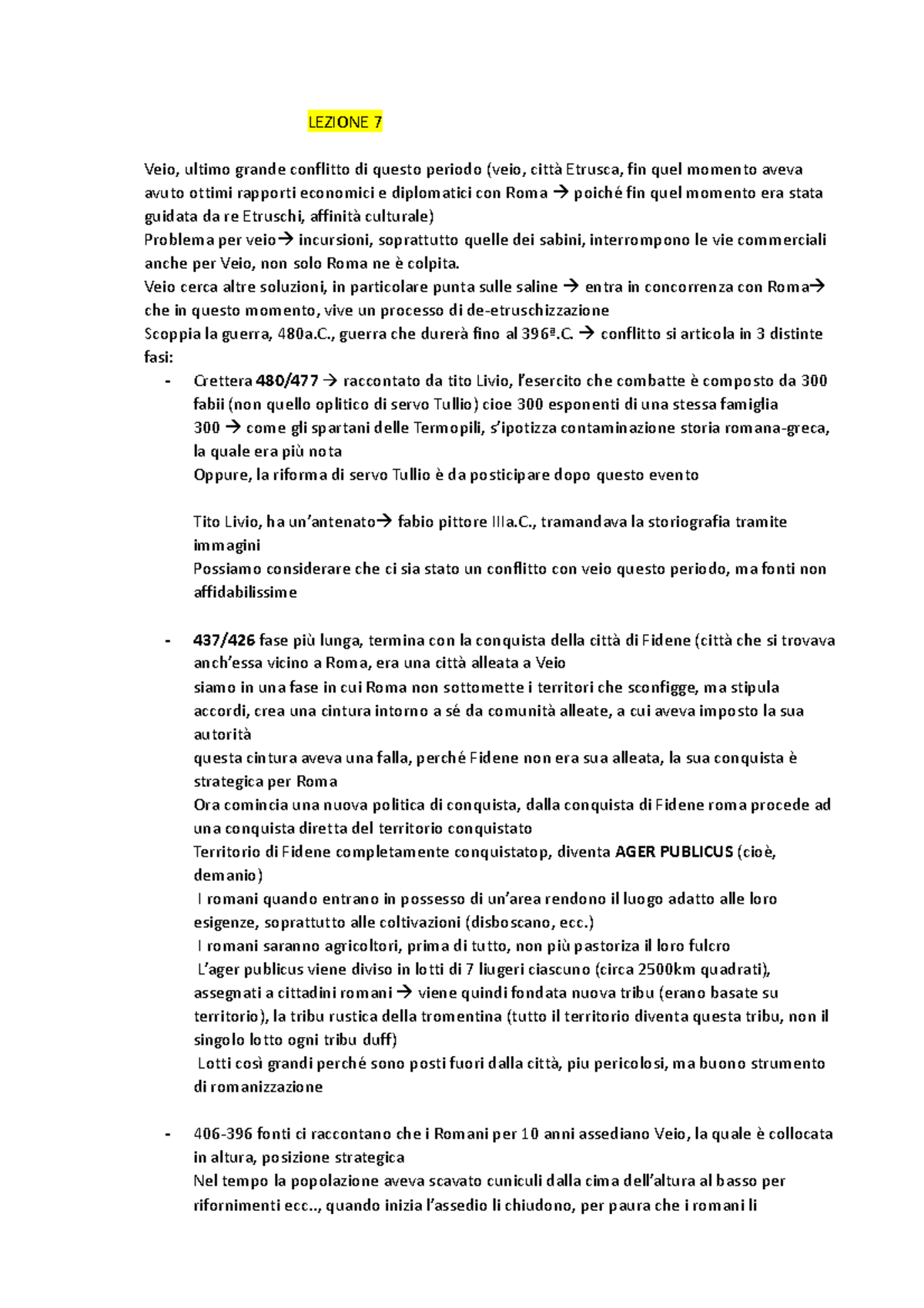 Lezione 7 storia romana rohr 23-24 - LEZIONE 7 Veio, ultimo grande ... Lezione 7 storia romana rohr 23-24 - LEZIONE 7 Veio, ultimo grande ...