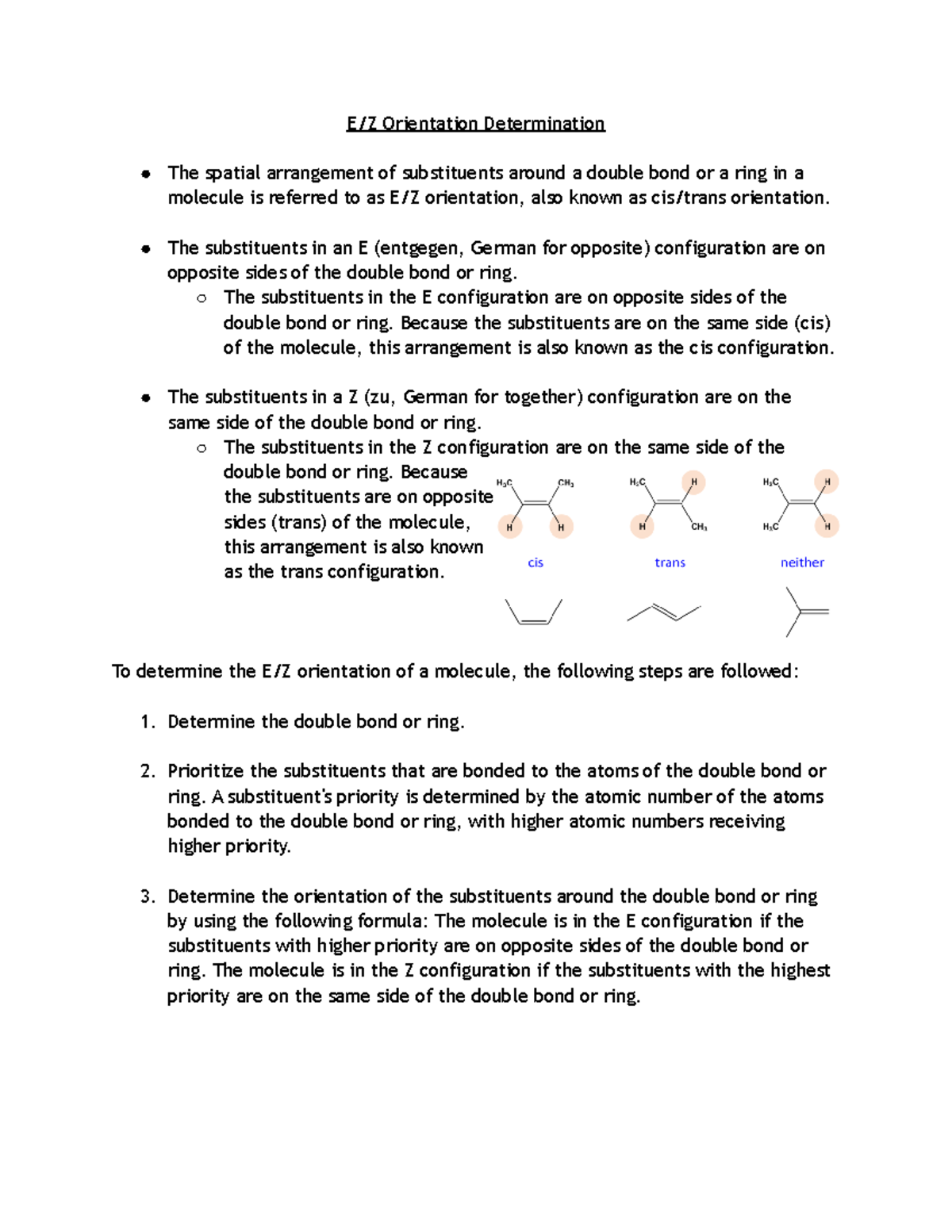 E Z Orientation Determination - E/Z Orientation Determination The ...