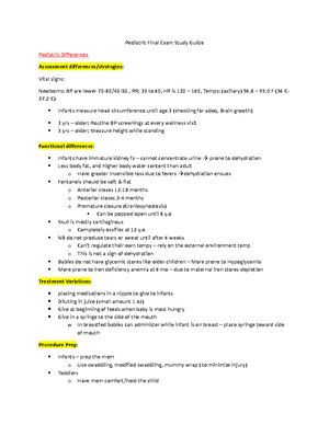 Pediatrics Notes for Exam 2 - Pediatrics Notes Eyes, Ears, Nose, Throat ...