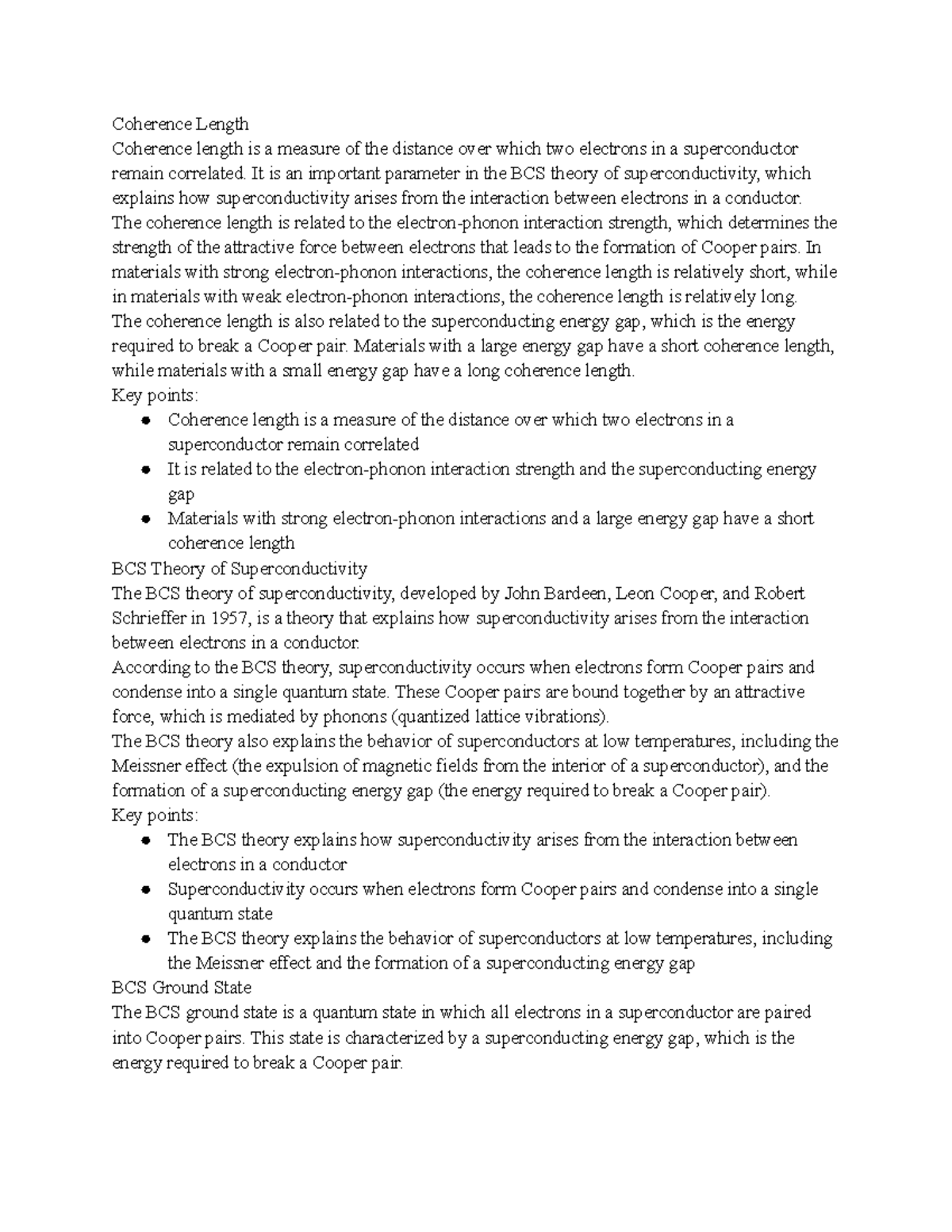 Chapter 24.1 Notes - Coherence Length Coherence length is a measure of ...