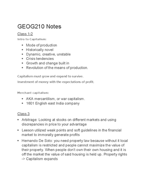 GEOG 210 Study Guide - Midterm Study Guide GEOG 210 - 2022 Instructor ...