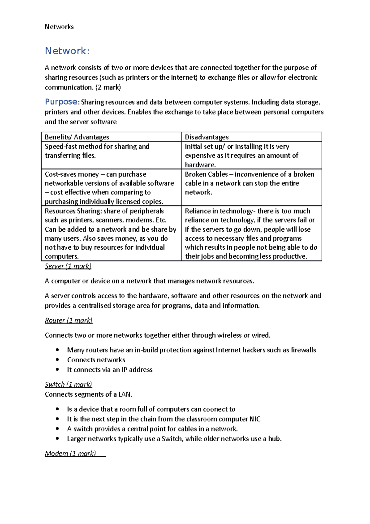 Networks - ATAR units 3 and 4 - Network: A network consists of two or more devices that are ...