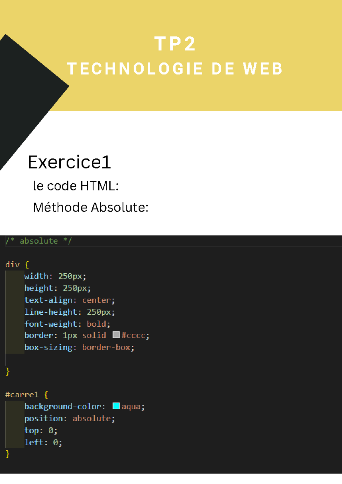 TP2 - vevvr - Cours Développement Informatiques - T P 2 T E C H N O L O G I E D E W E B Exercice ...