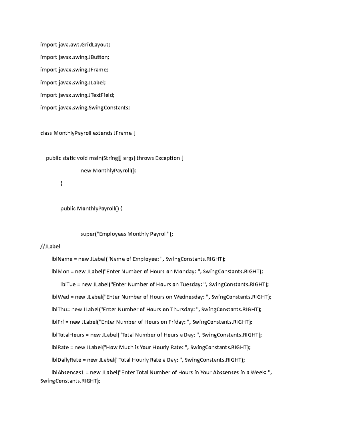 Document - fuyruyfkjghiu - import java.awt; import javax.swing; import ...