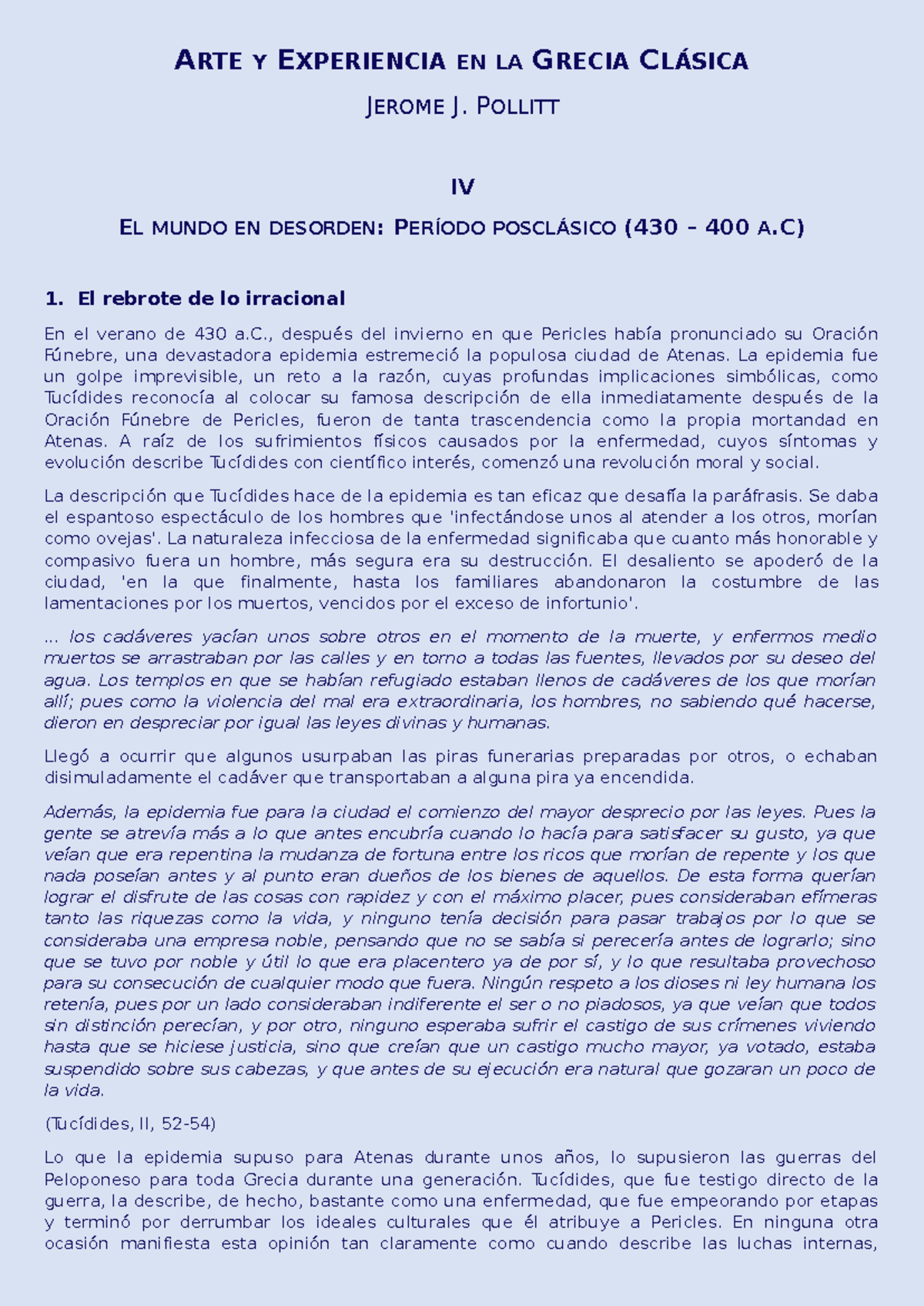 3) Jerome J. Pollitt - Arte Posclásico - 2024 ( Editar) - ARTE Y ...