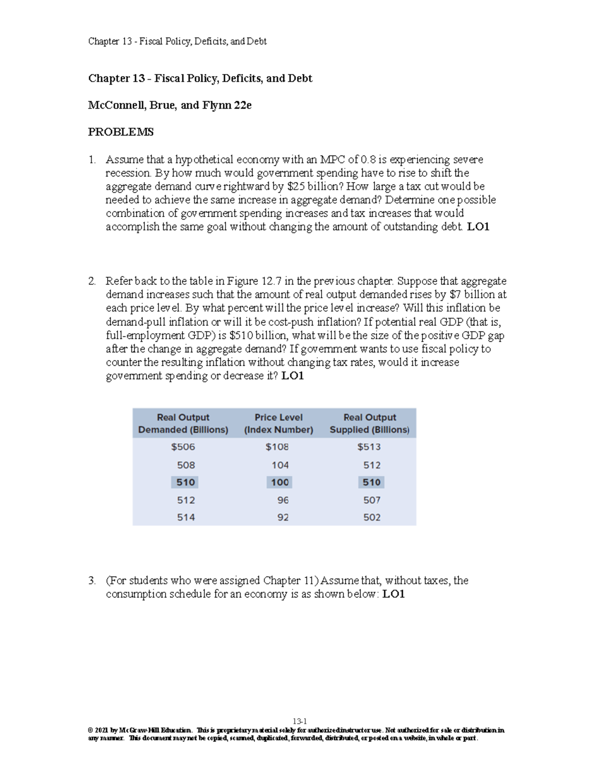 Exercises Ch13 Chapter 13 Fiscal Policy Deficits And Debt Chapter