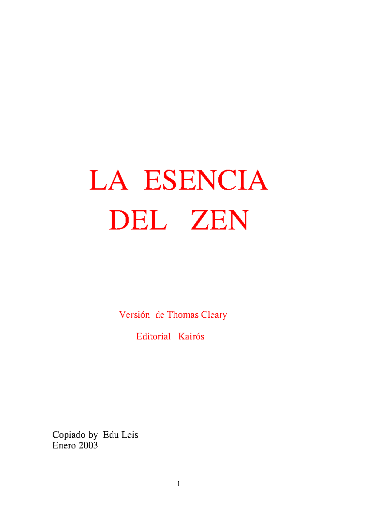 La esencia del zen thomas cleary - LA ESENCIA DEL ZEN Versión de Thomas ...