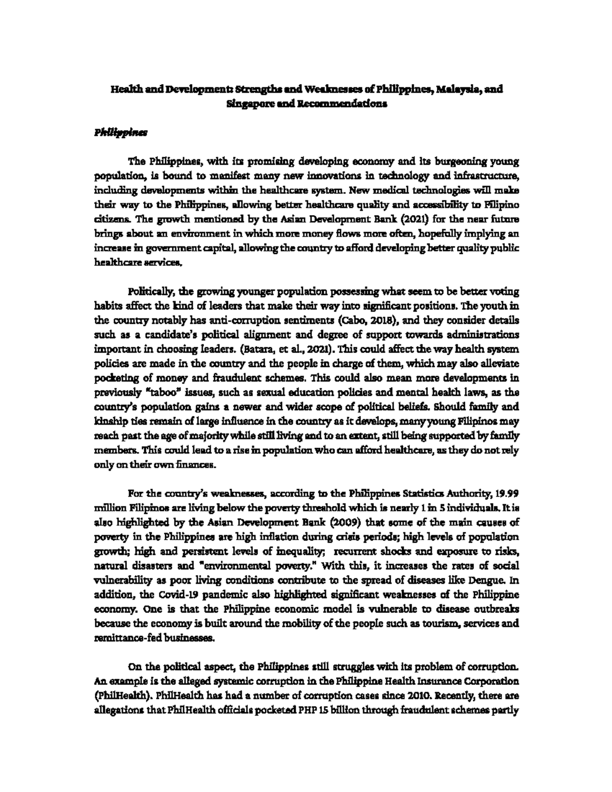 SEAS103i Essay on Asean Health and Development Strengths and Weaknesses ...