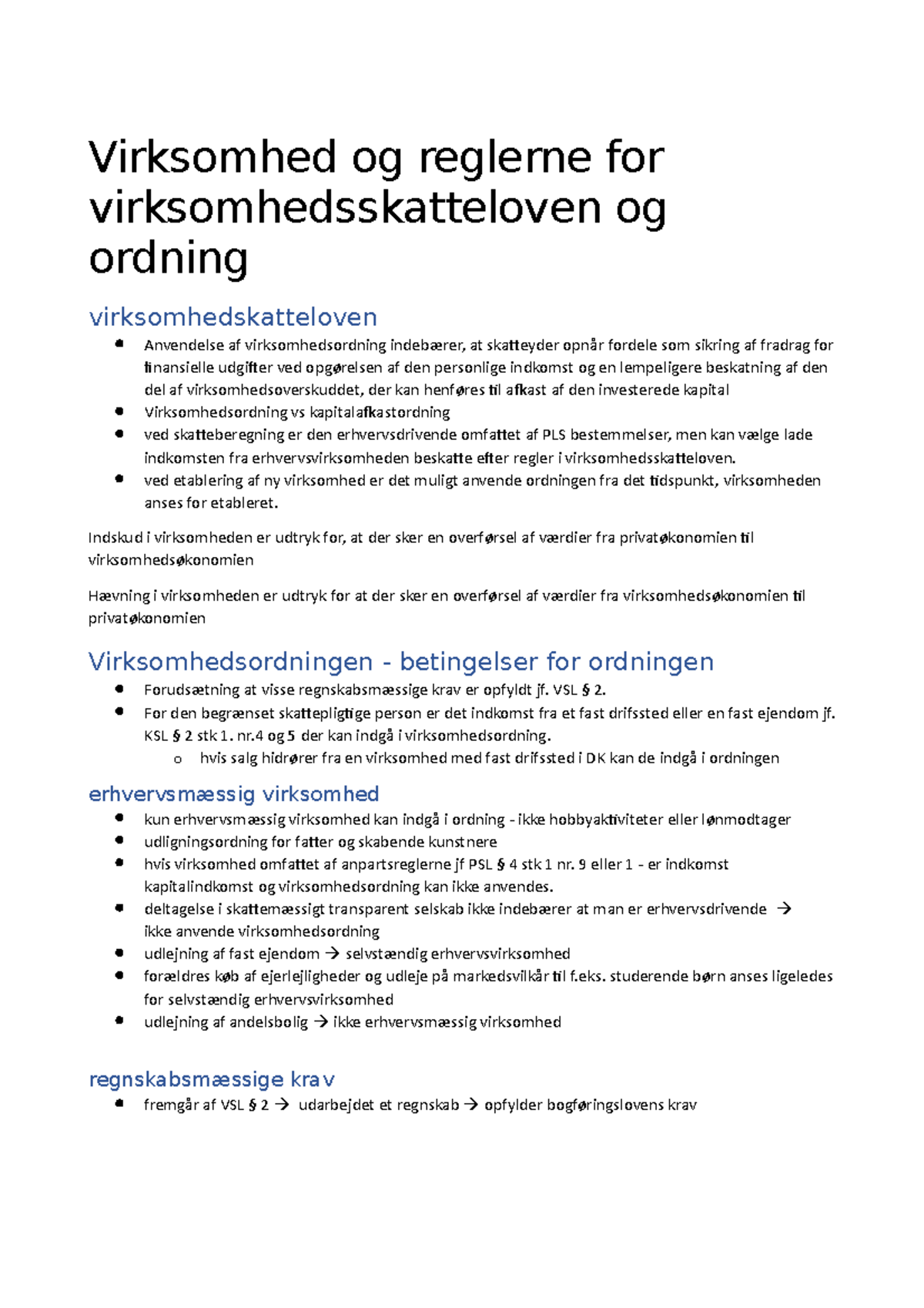 Reglerne om virksomhedsskatteloven - Virksomhed og reglerne for virksomhedsskatteloven og ...