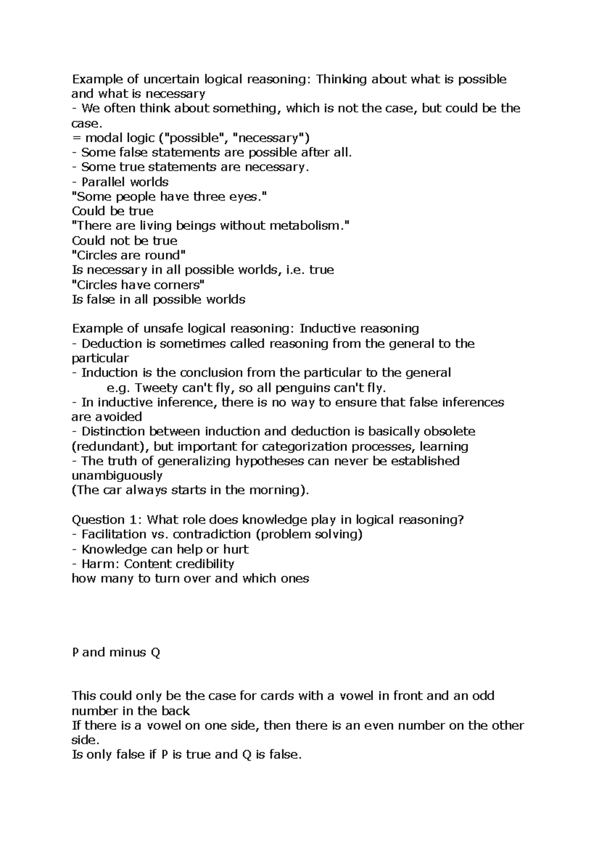 Example of uncertain logical reasoning - = modal logic ("possible ...
