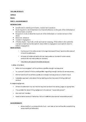 Chapter 6 Fault - Accountability Accountability is a prerequisite for ...