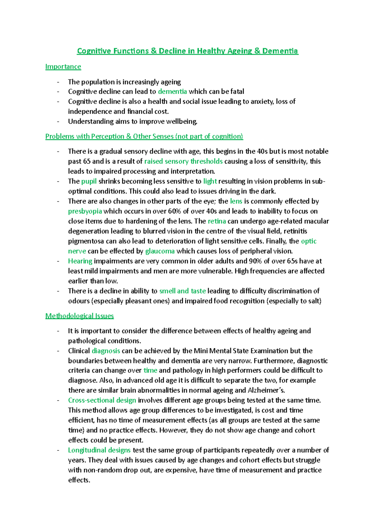 Cognitive Functions and Decline - Cognitive Functions Decline in ...