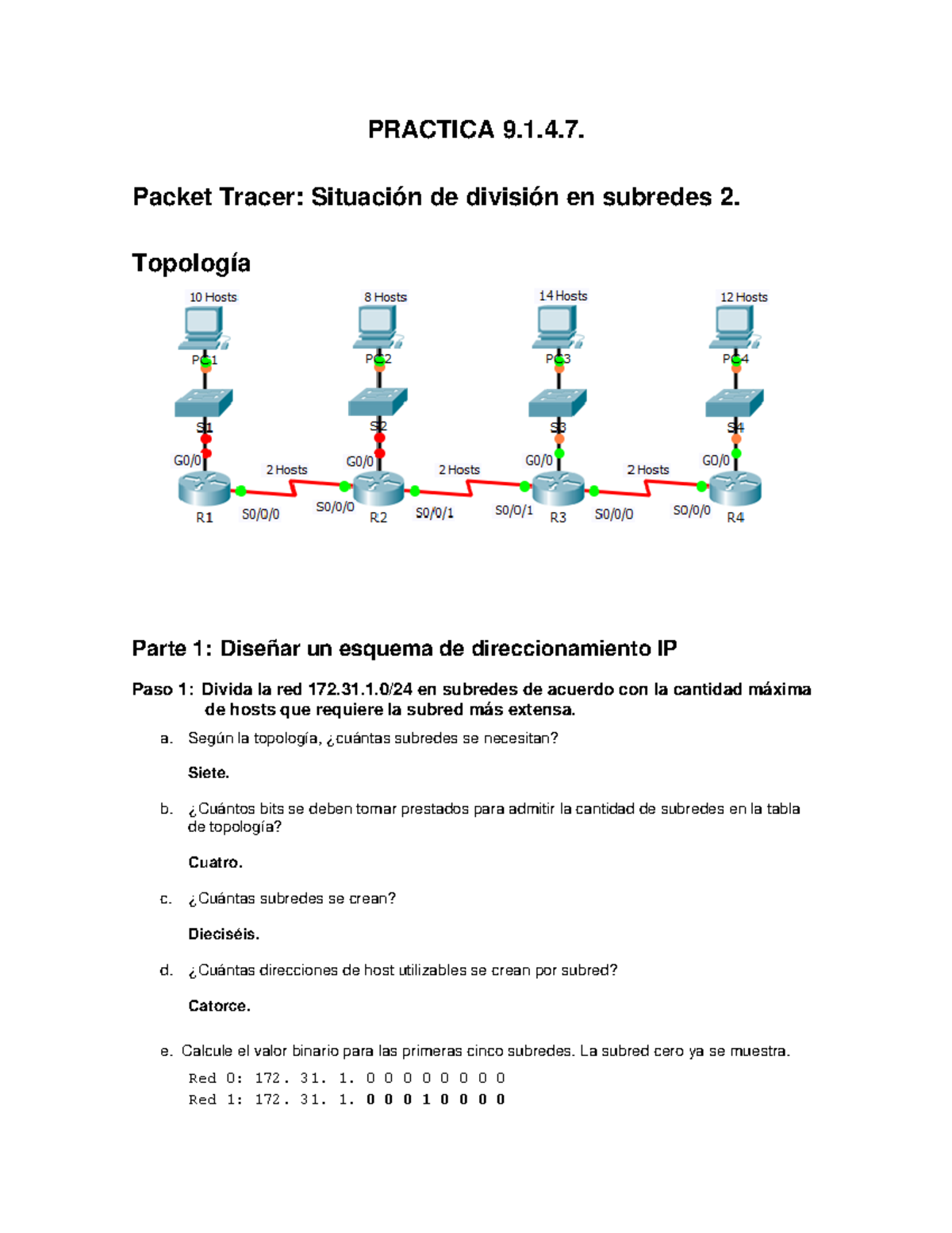 365746175 9 1 4 7 Situacion de Division en Subredes 2 - PRACTICA 9. 4. 7. Packet Tracer ...