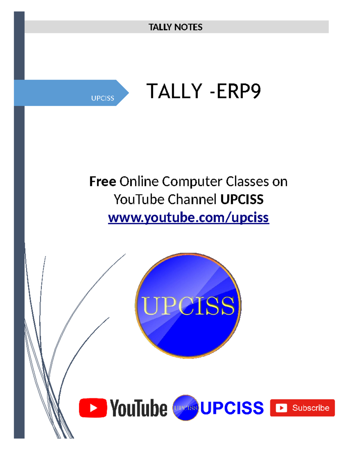 Tally Notes-converted - TALLY NOTES UPCISS TALLY -ERP Free Online ...