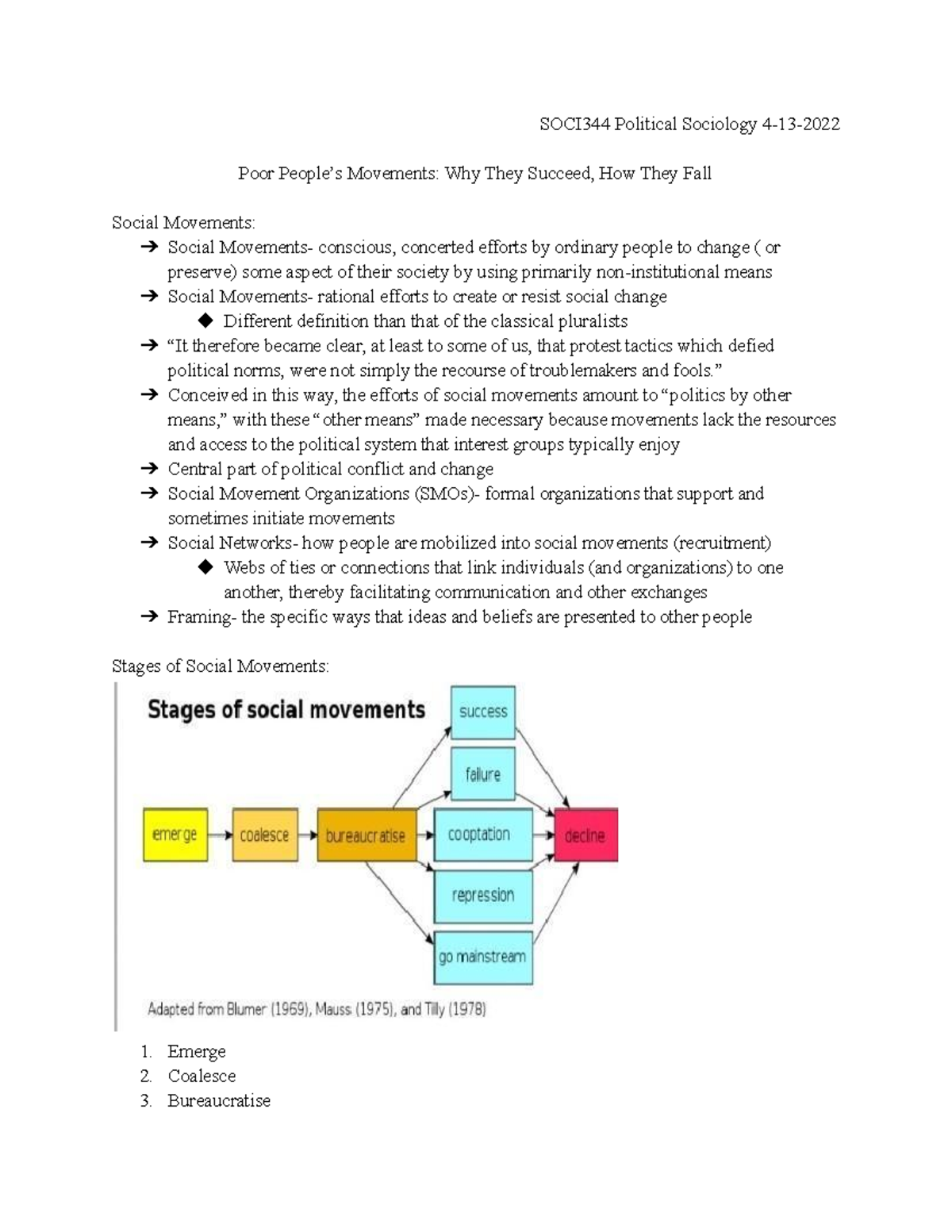 Poor People's Movements: Why They Succeed, How They Fall - SOCI344 ...