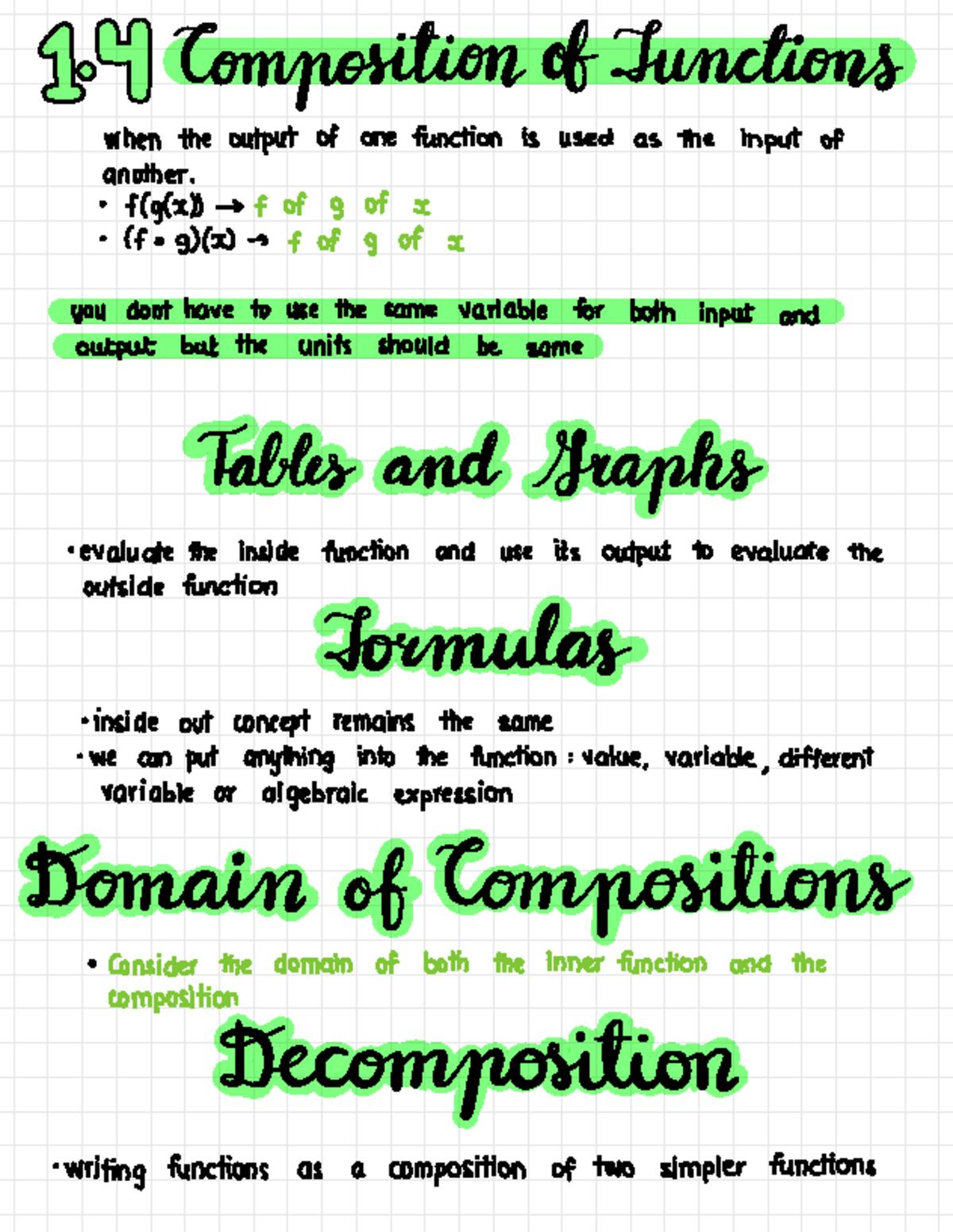 MATH 1050 - Chapter 1.4 - E#EHonrpo..s When the output of one function ...