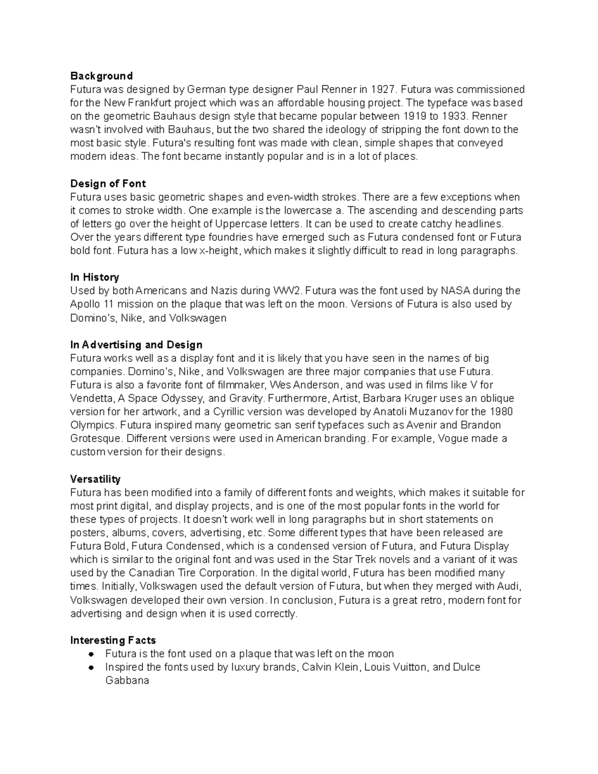 Futura Font History - adsfasd - Background Futura was designed by ...