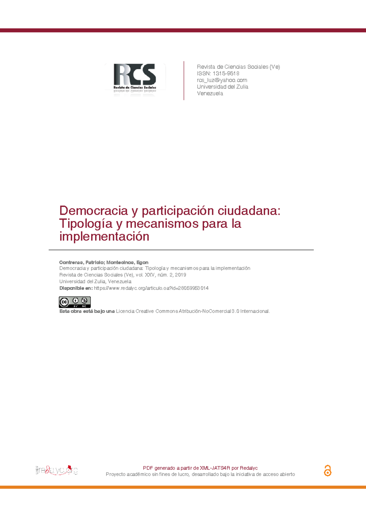 Democracia y participaci-n ciudadana - PDF generado a partir de XML-JATS4R por Redalyc Revista ...