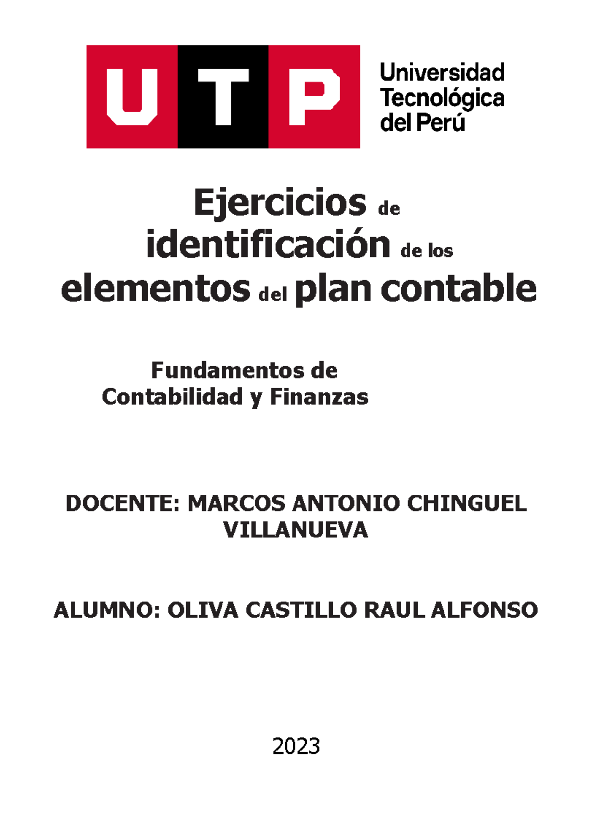 Ejercicios Semana 9 - Ejercicios de identificaciÛn de los elementos del plan contable ...