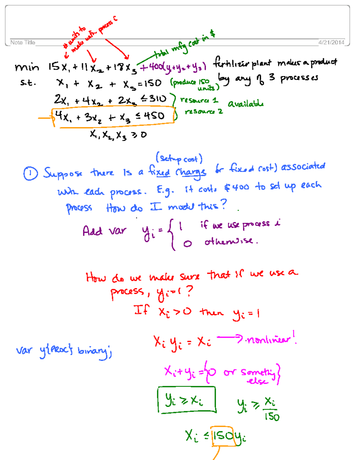 313day10 - Lecture notes 10 - Deterministic Models & Optimization ...