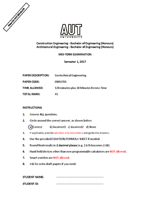 Geotechnical Engineering Example Activity - Insitu Stress - ENBU 701 ...