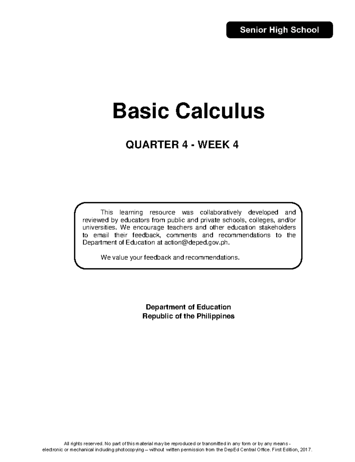 BC Intgration by Substitution - Basic Calculus Learner’s Material This ...