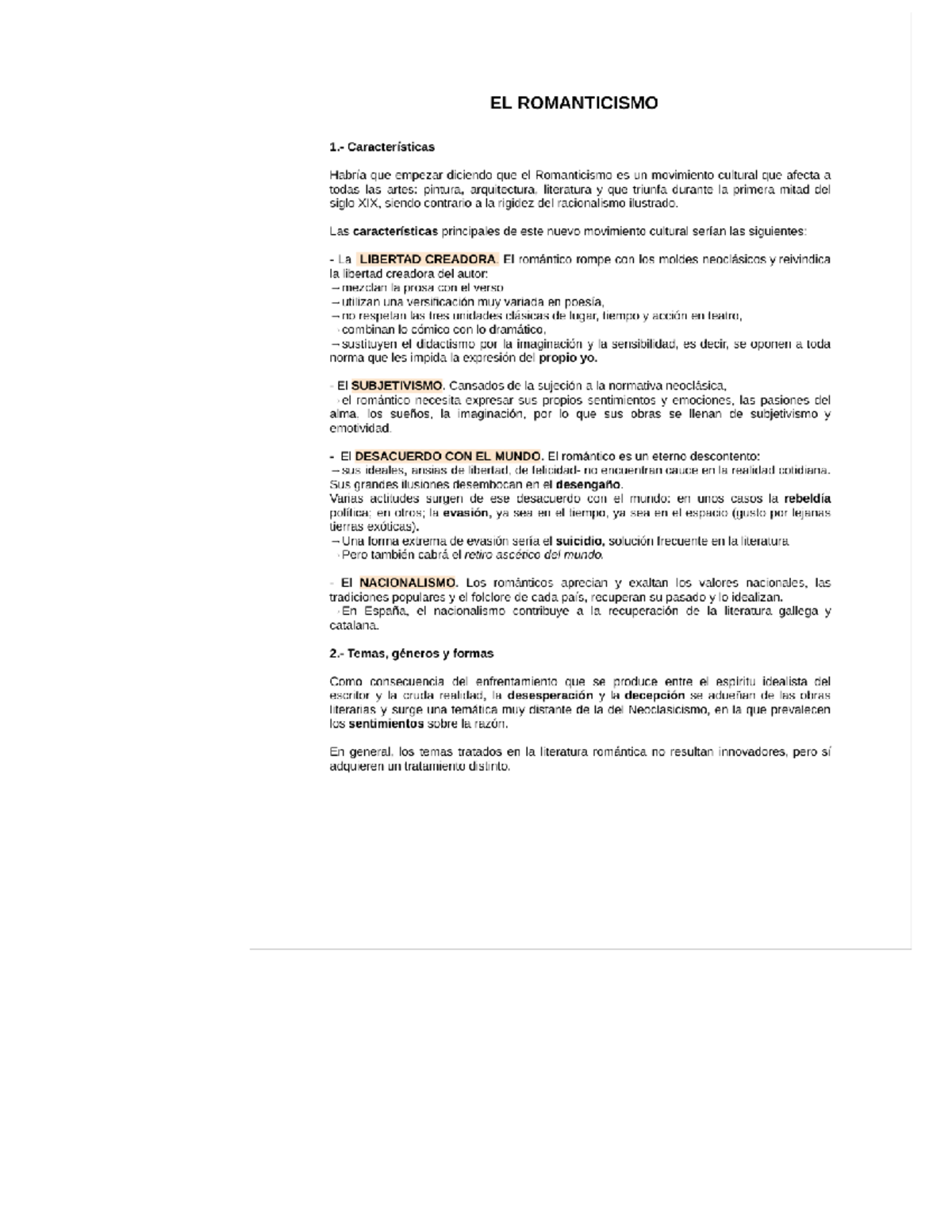 Romanticismo y realismo-naturalismo - Lengua Castellana y Literatura ...