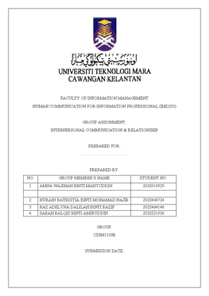 IMD236 Individual Assignment - SCHOOL OF INFORMATION SCIENCE COLLEGE OF ...