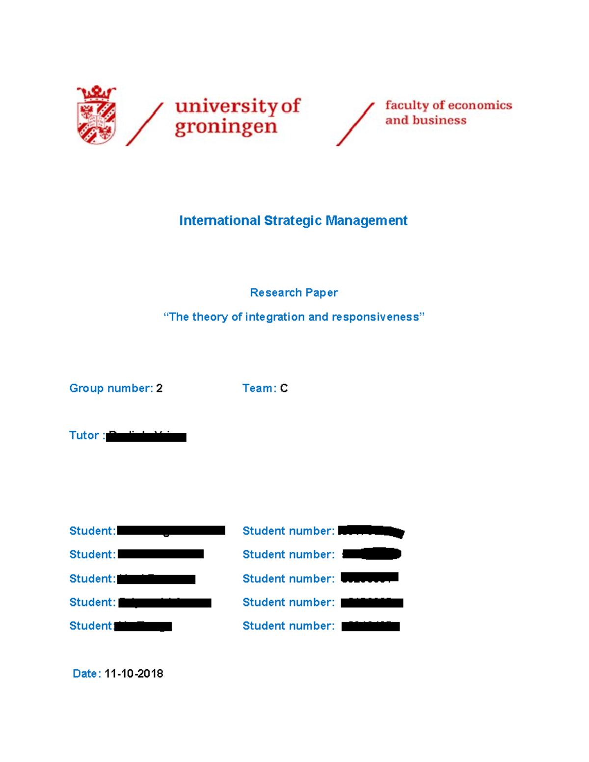 Topic Paper MNE Structure & Control - International Strategic ...