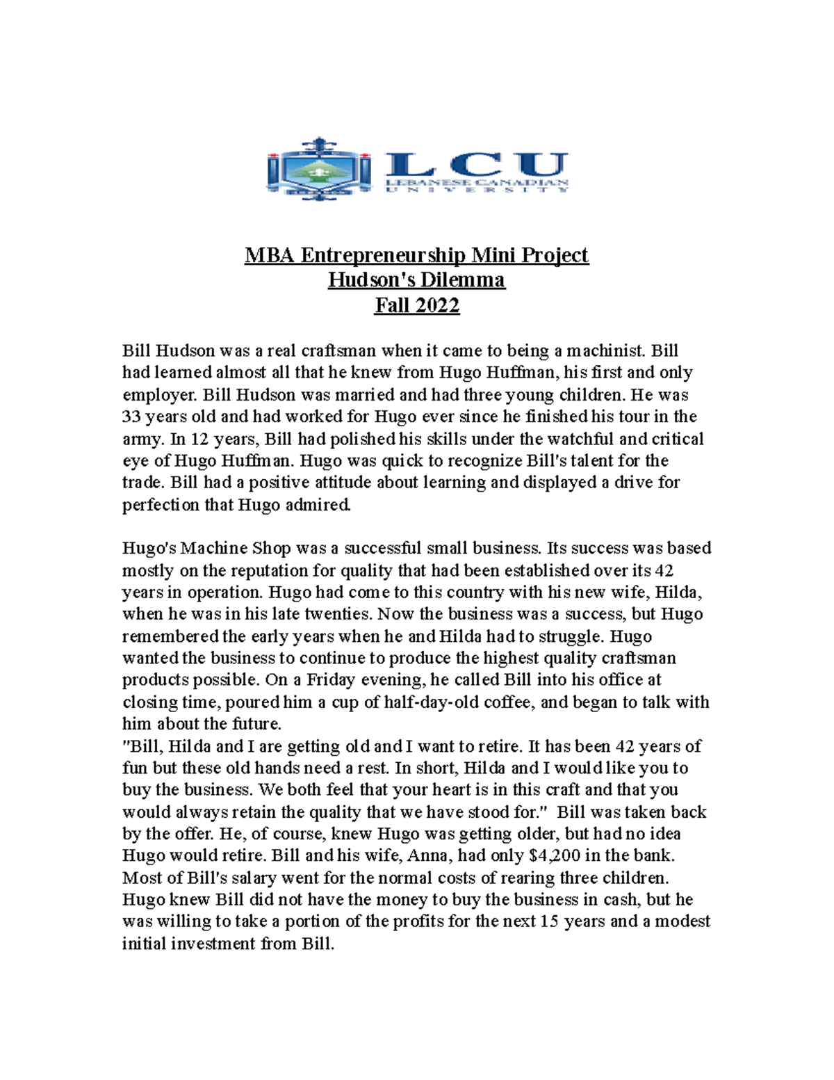 MBA Entrepreneurship Mini Project - MBA Entrepreneurship Mini Project ...