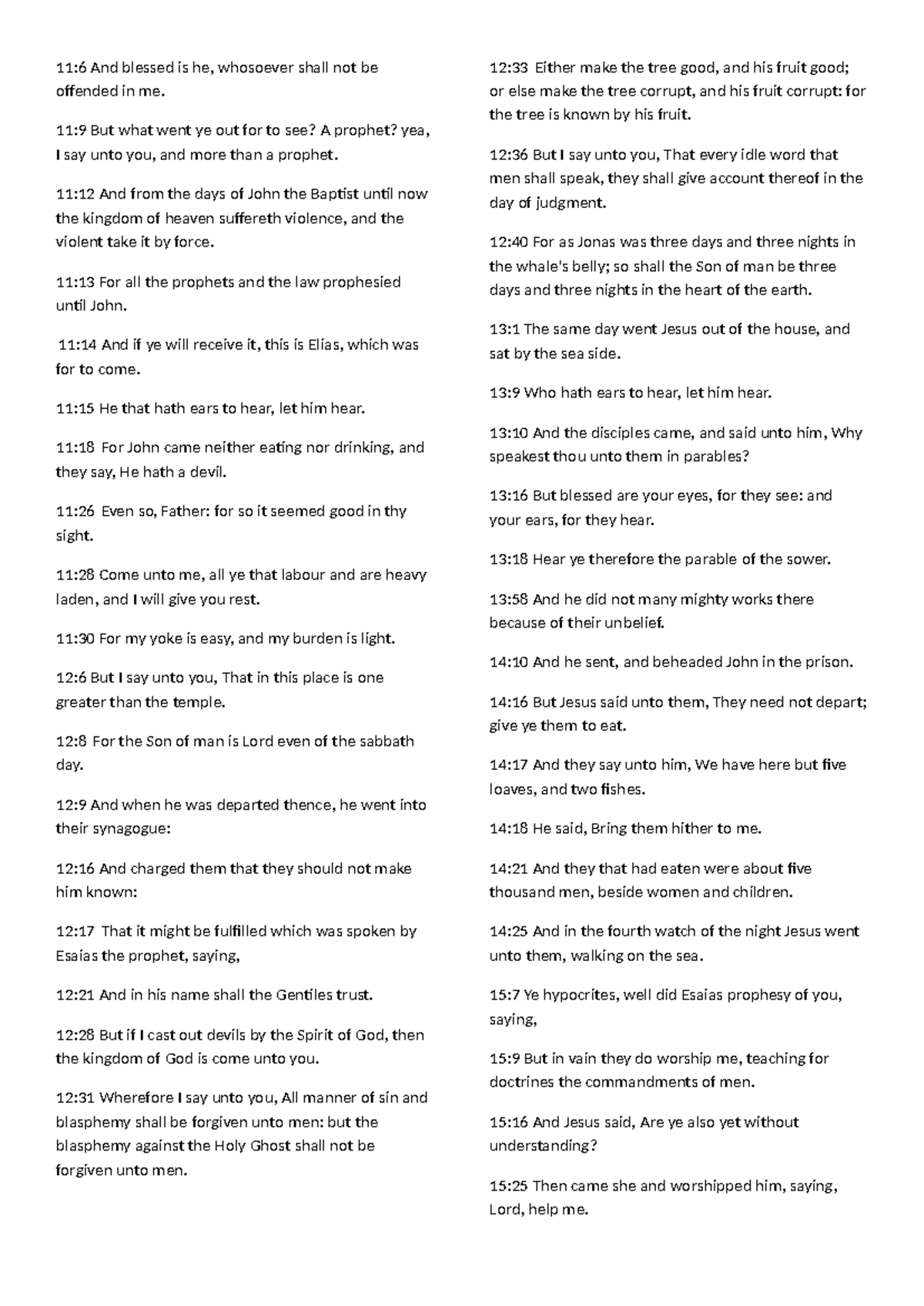 Matthew 11-15 juniors - 11:6 And blessed is he, whosoever shall not be ...