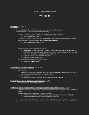 CS601 Solved MID TERM MEGA FILE MCQs edited - CS 601 DATA COMMUNICATION Question # 1 of 10 In ...