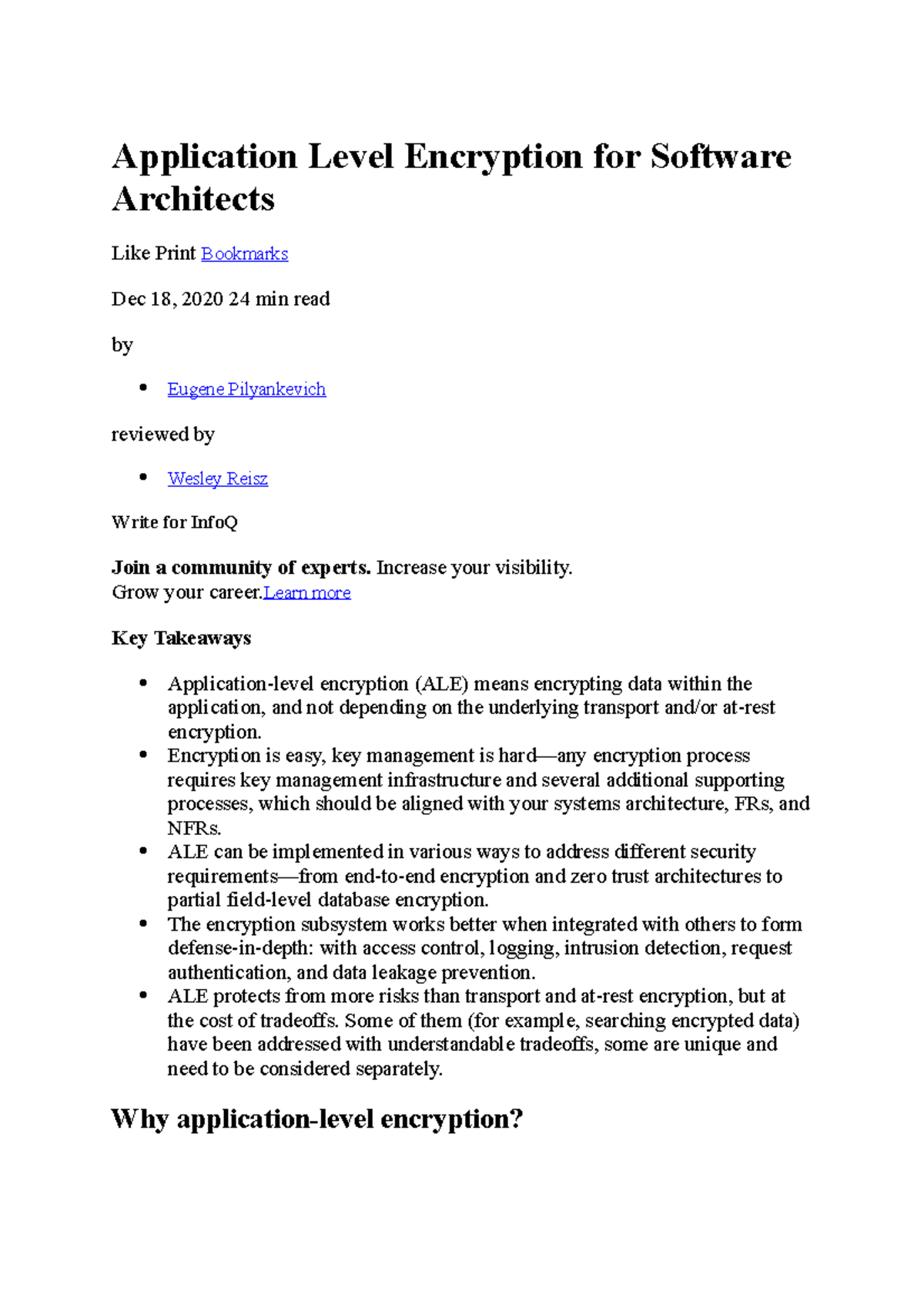 APlicationencryption 1 - Application Level Encryption for Software Architects Like Print ...