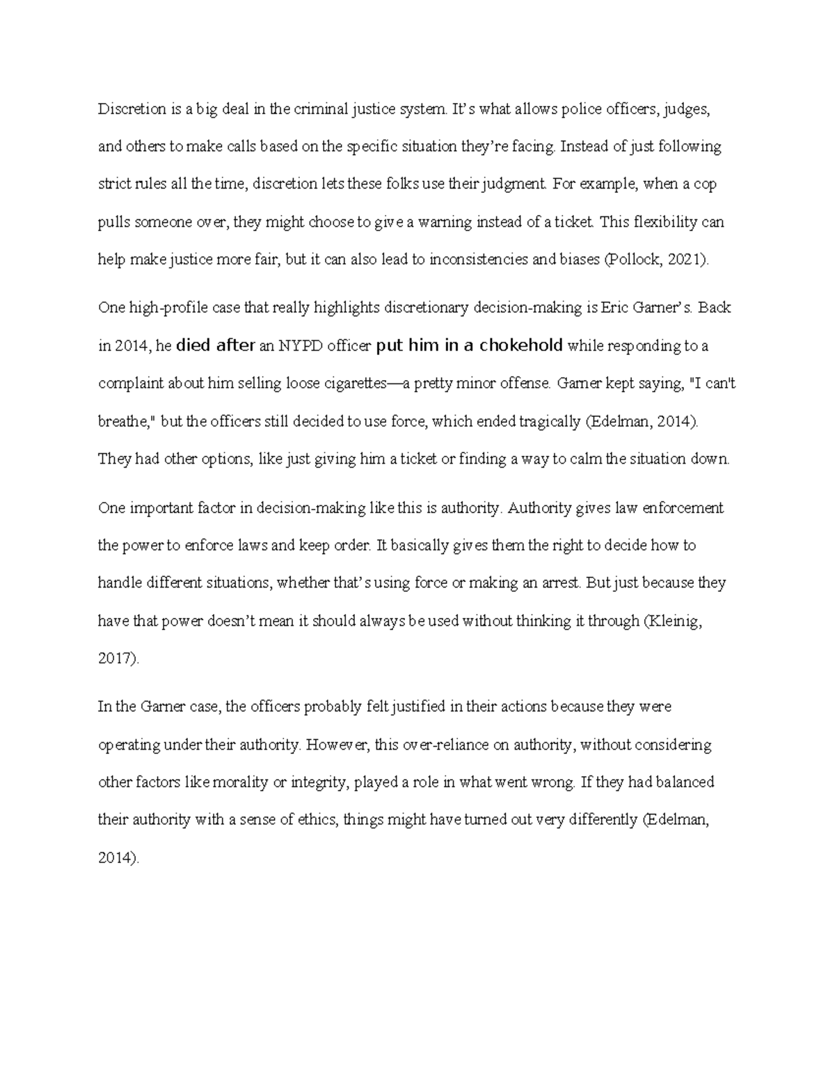 Module 3-2 - complete - Discretion is a big deal in the criminal ...