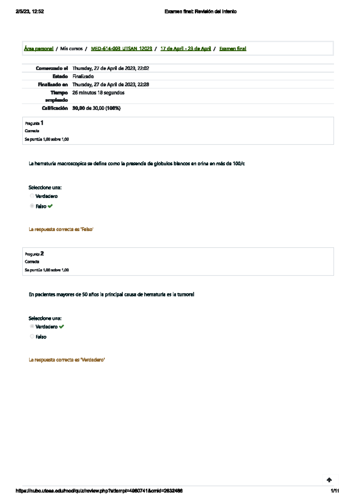 Examen Final URO 03 - ORTOPEDIA - Studocu