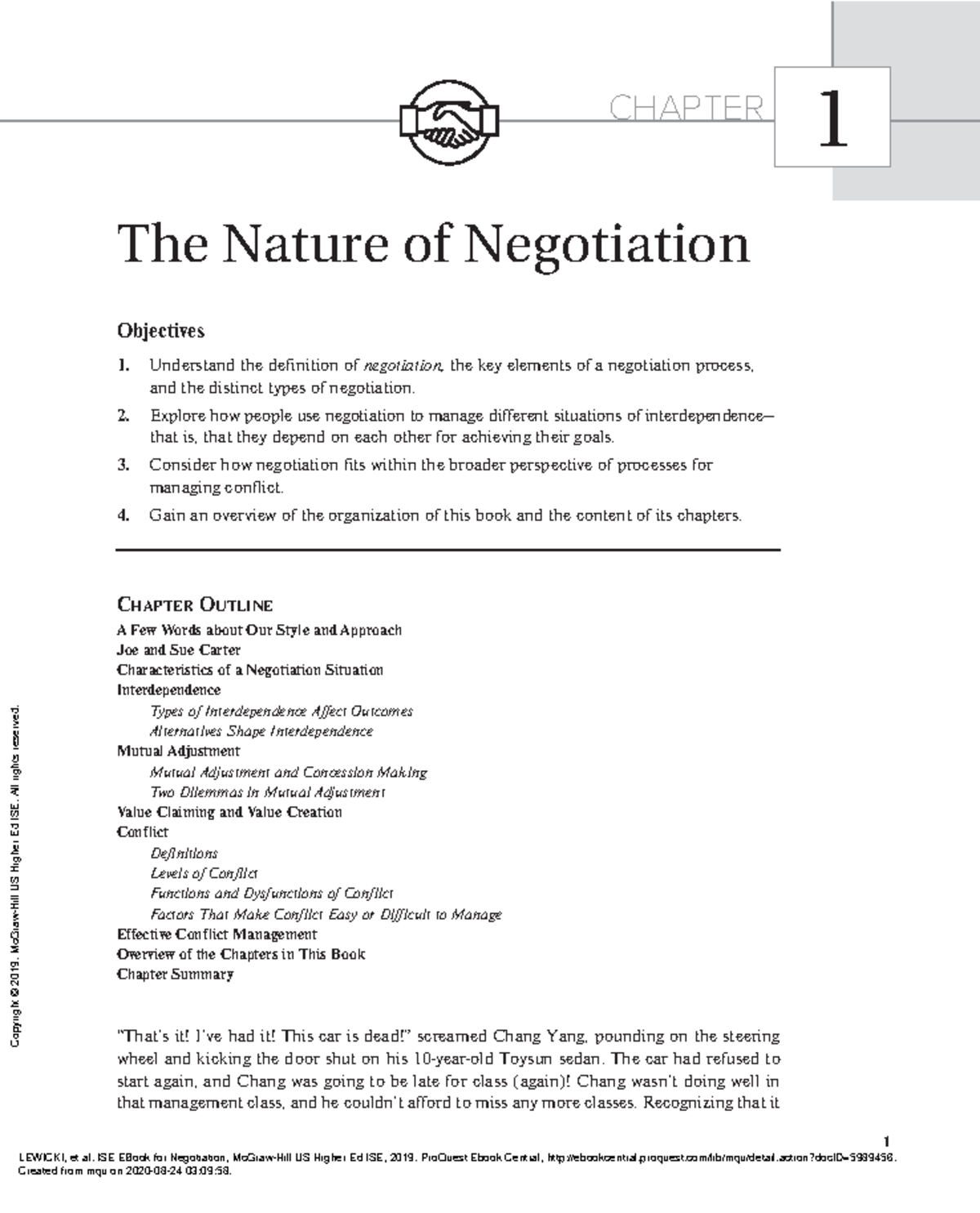 Negotiations CHP1 - Textbook Chapter 1 - CHAPTER The Nature of ...