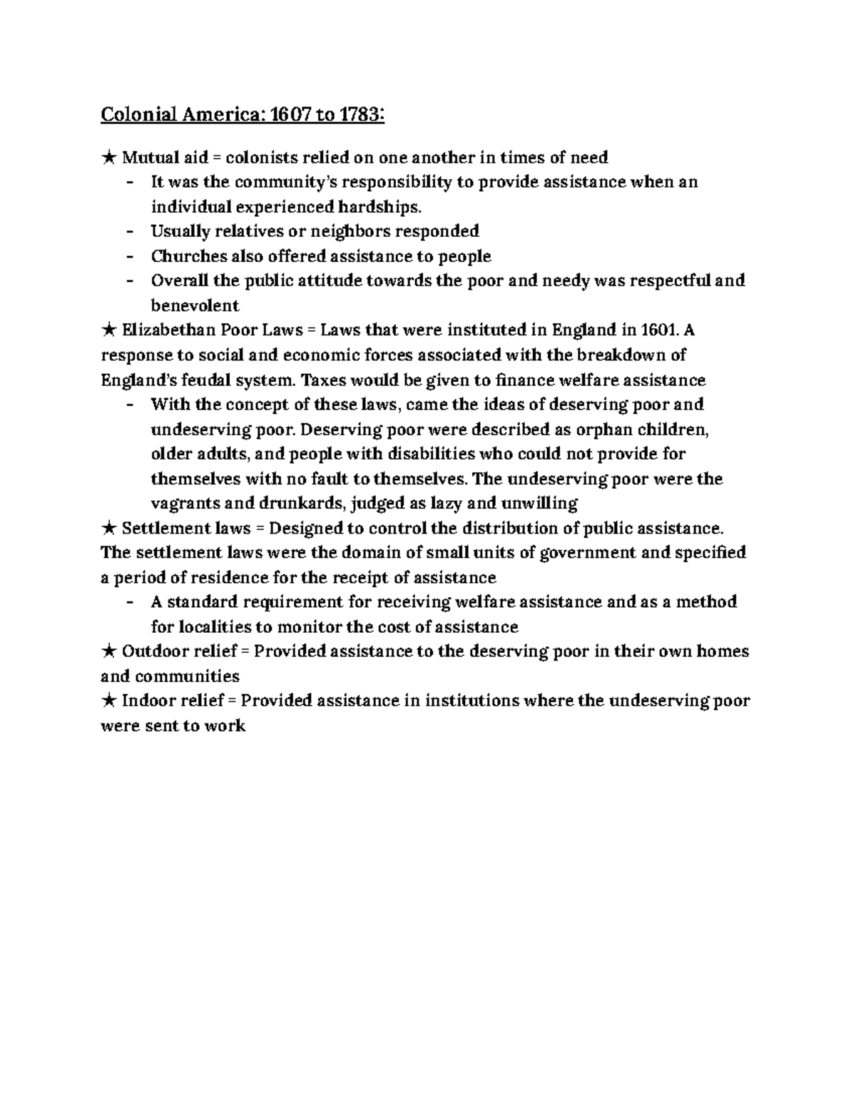 Intro to Social Work: Colonial America - Colonial America: 1607 to 1783 ...