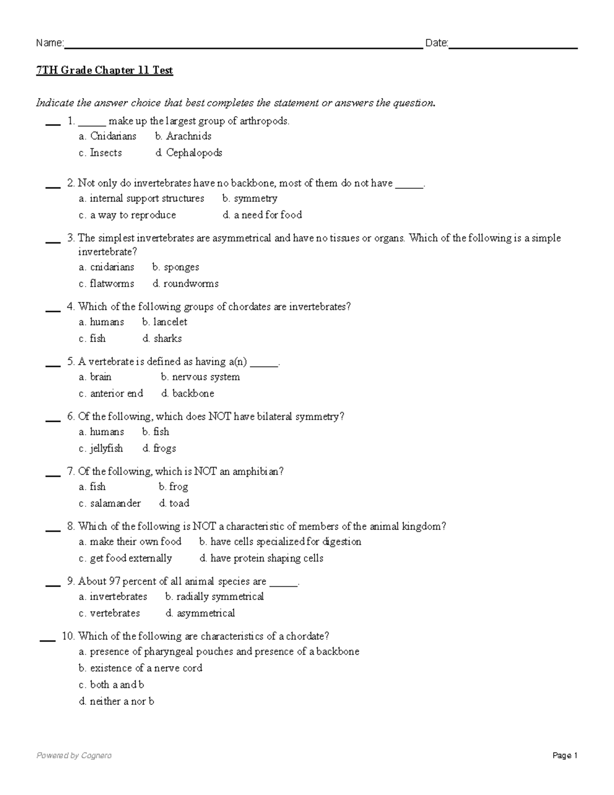 7TH Grade Chapter 11 Test distance - Indicate the answer choice that ...