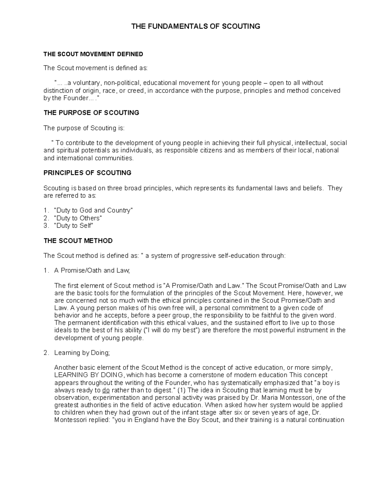 Fundamentals of scouting - THE FUNDAMENTALS OF SCOUTING THE SCOUT ...