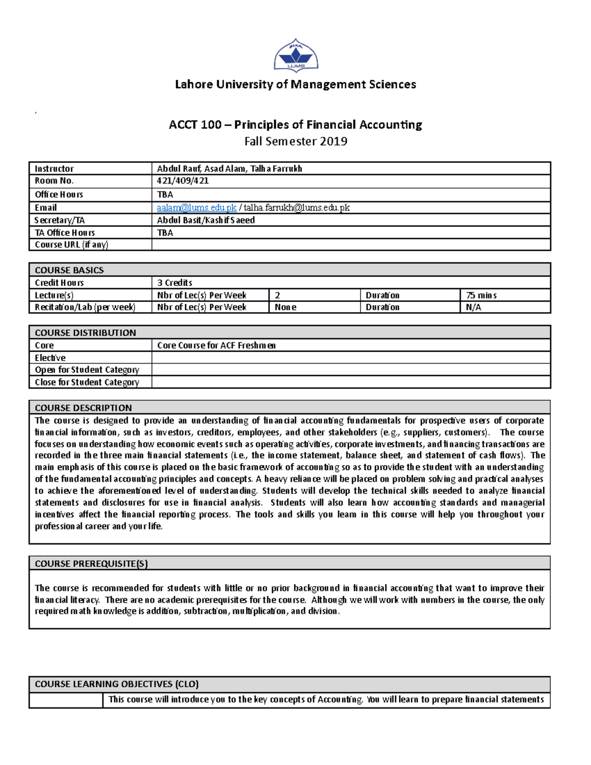 ACCT 100-Principles of Financial Accounting-Fall 2019 - . ACCT 100 ...
