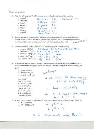 Lab 3 pt 2 - NOTES - Chemical Reactions / Station Observations (8 marks ...